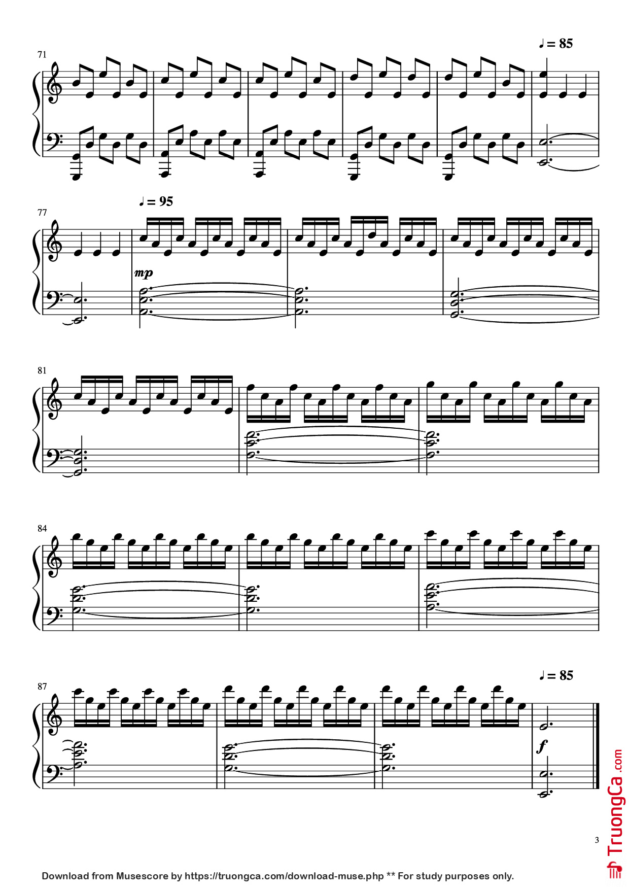[Sheet] Interstellar Main Theme Piano (Easy) PDF, hợp âm Piano, mp4/midi
