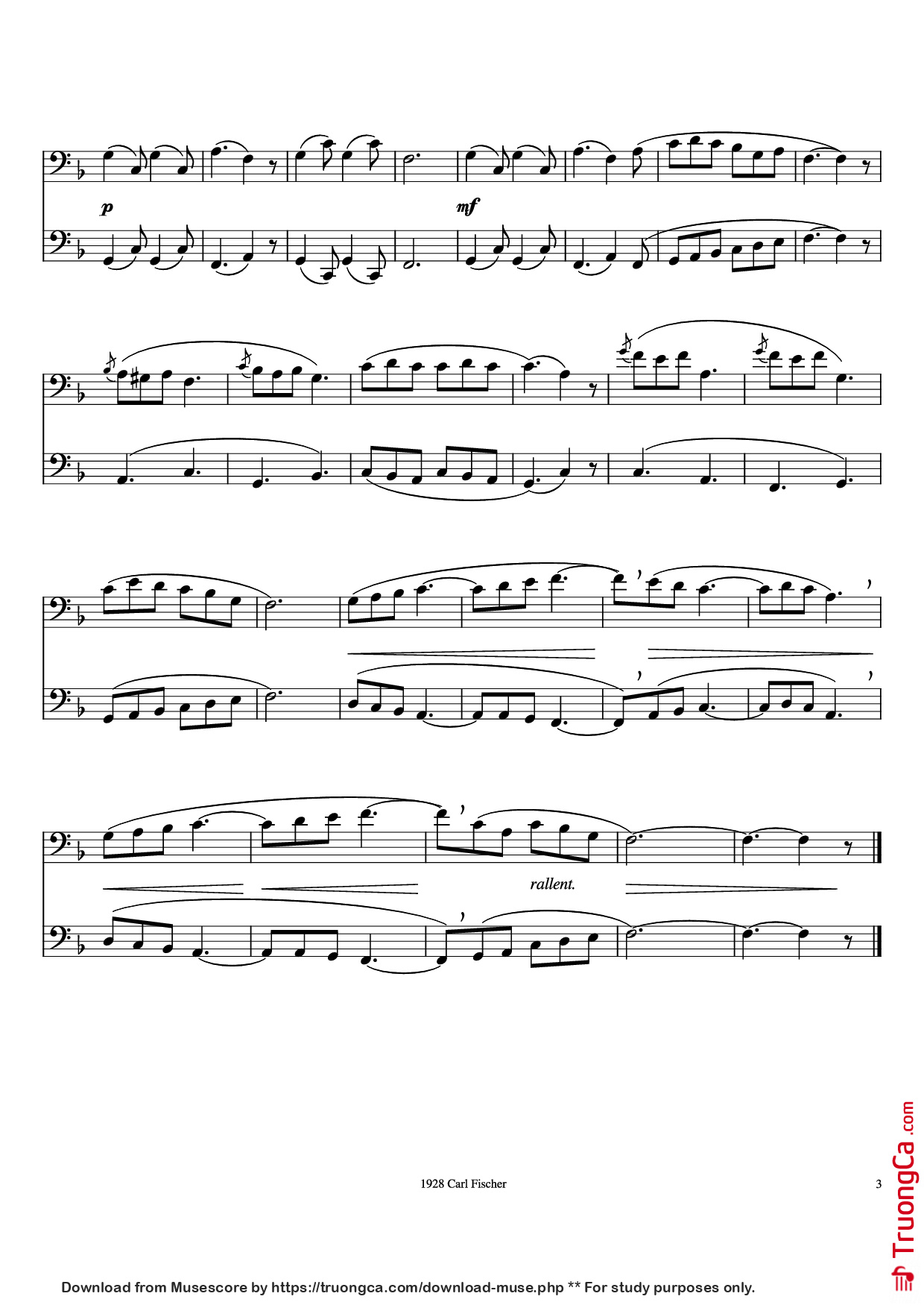 [Sheet] Rochut Duet No. 11 Piano PDF, hợp âm Piano, mp4/midi