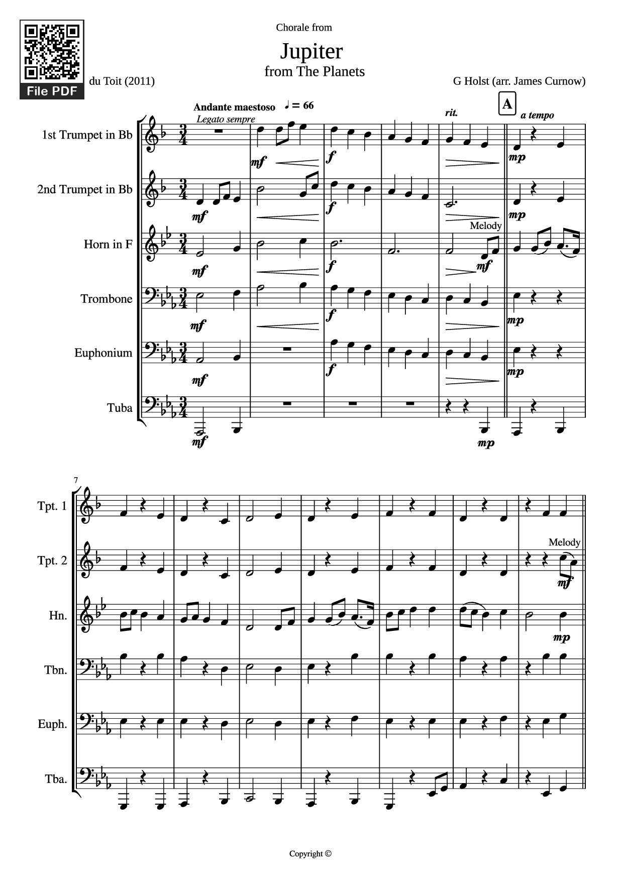 [Sheet] Jupiter PDF lời & hợp âm, nốt nhạc