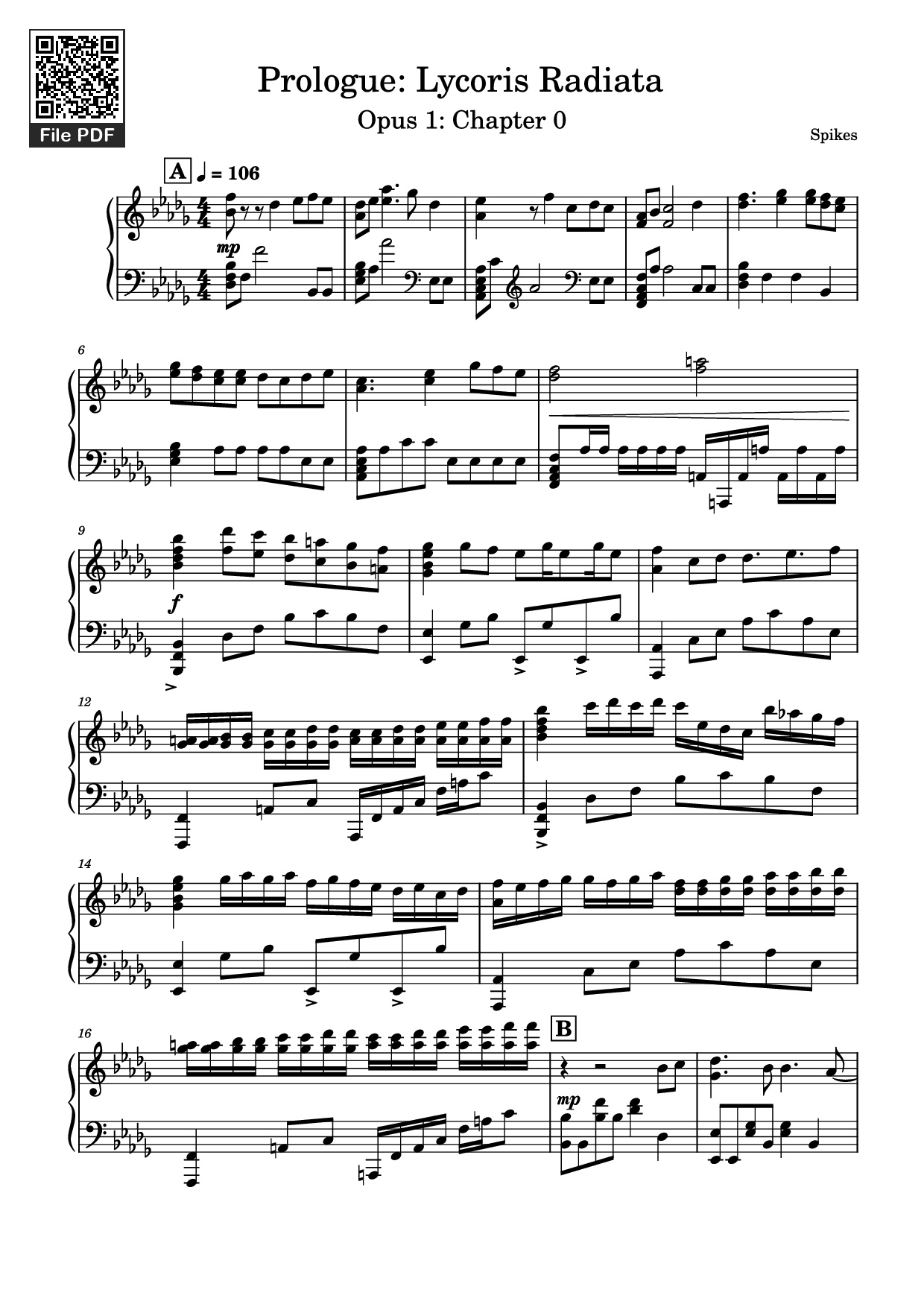 [Sheet] Prologue: Lycoris Radiata Piano PDF, hợp âm Piano, mp4/midi