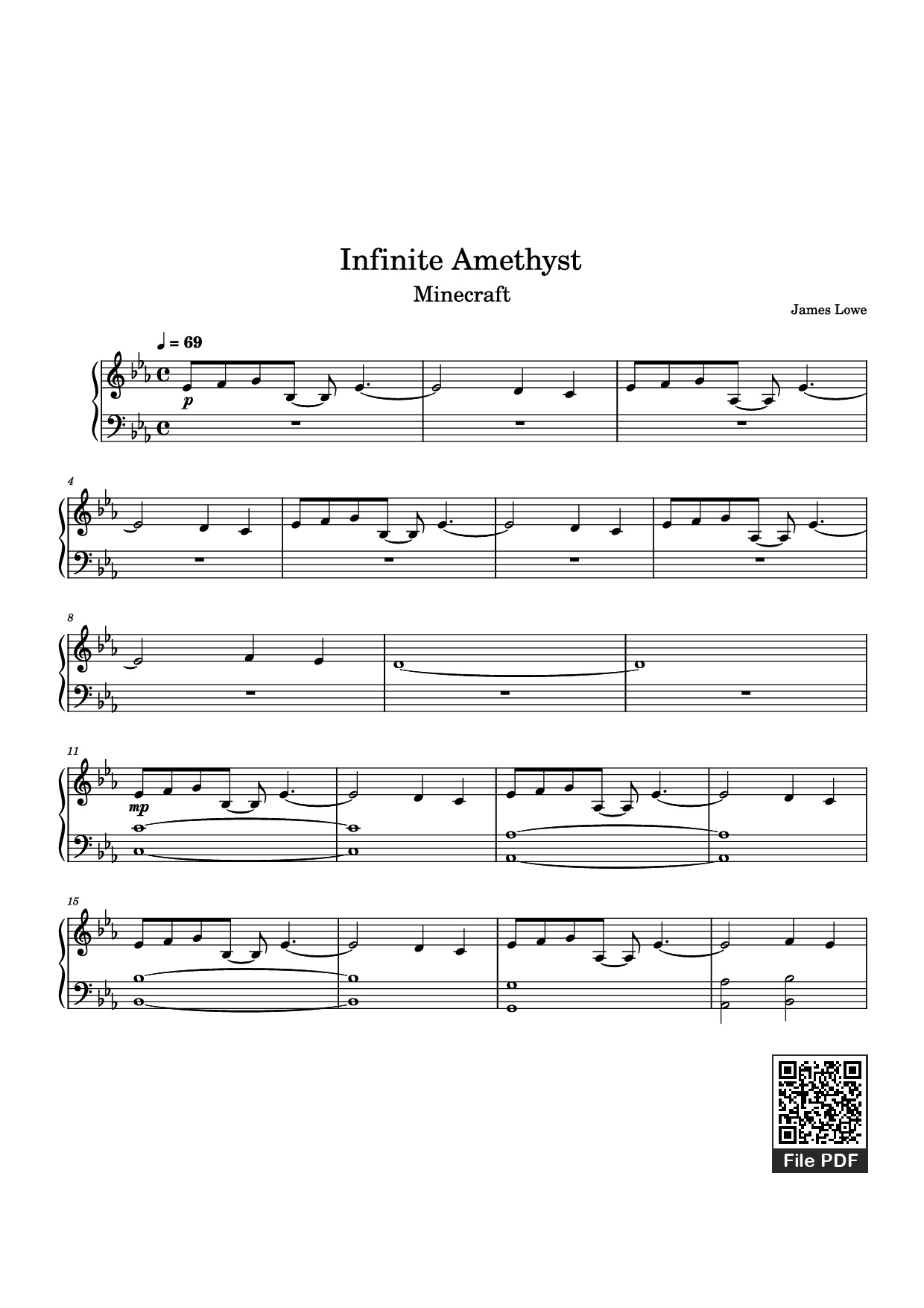 [Sheet] Infinite Amethyst Piano PDF, hợp âm Piano, mp4/midi