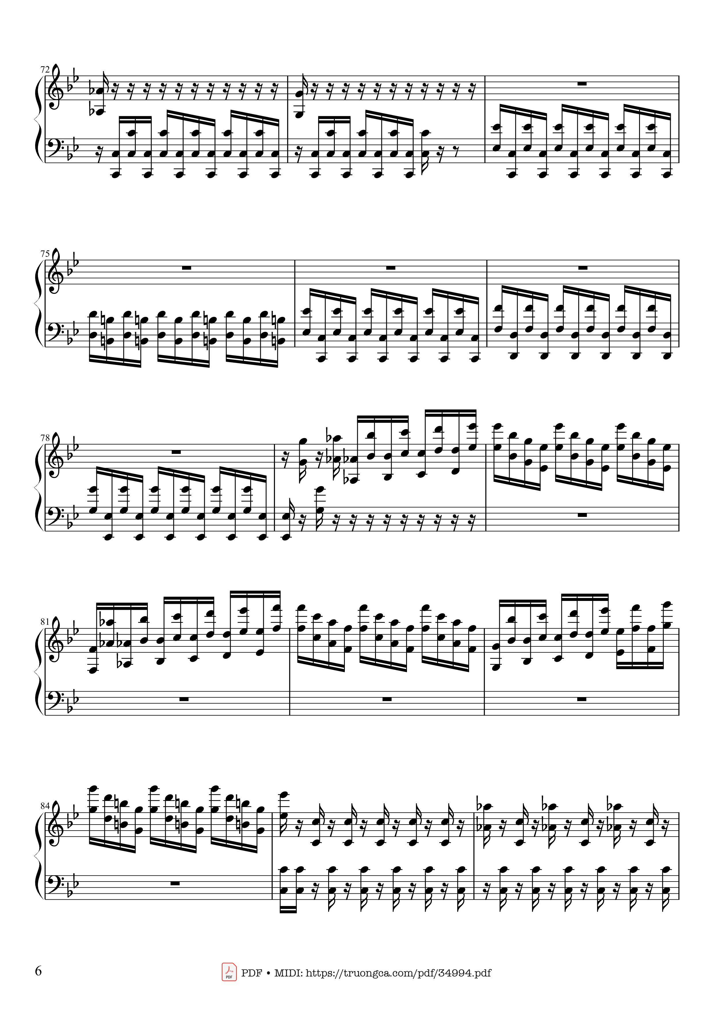 [Sheet] Summer - Vivaldi - Presto Piano PDF, hợp âm Piano, mp4/midi