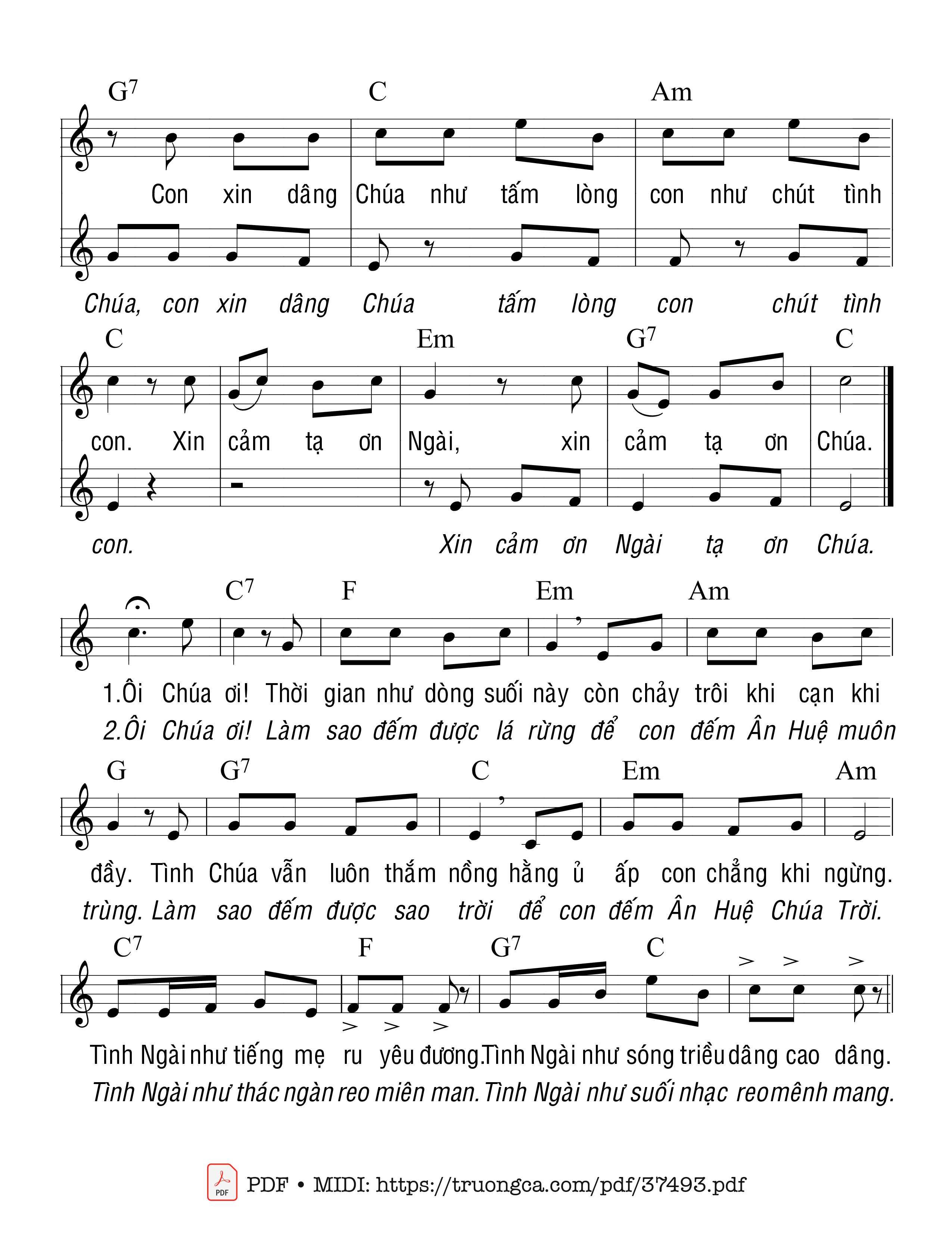 [Sheet] Hai mươi lăm năm hồng ân tình Chúa xiết bao lạ lùng Chứa chan ...